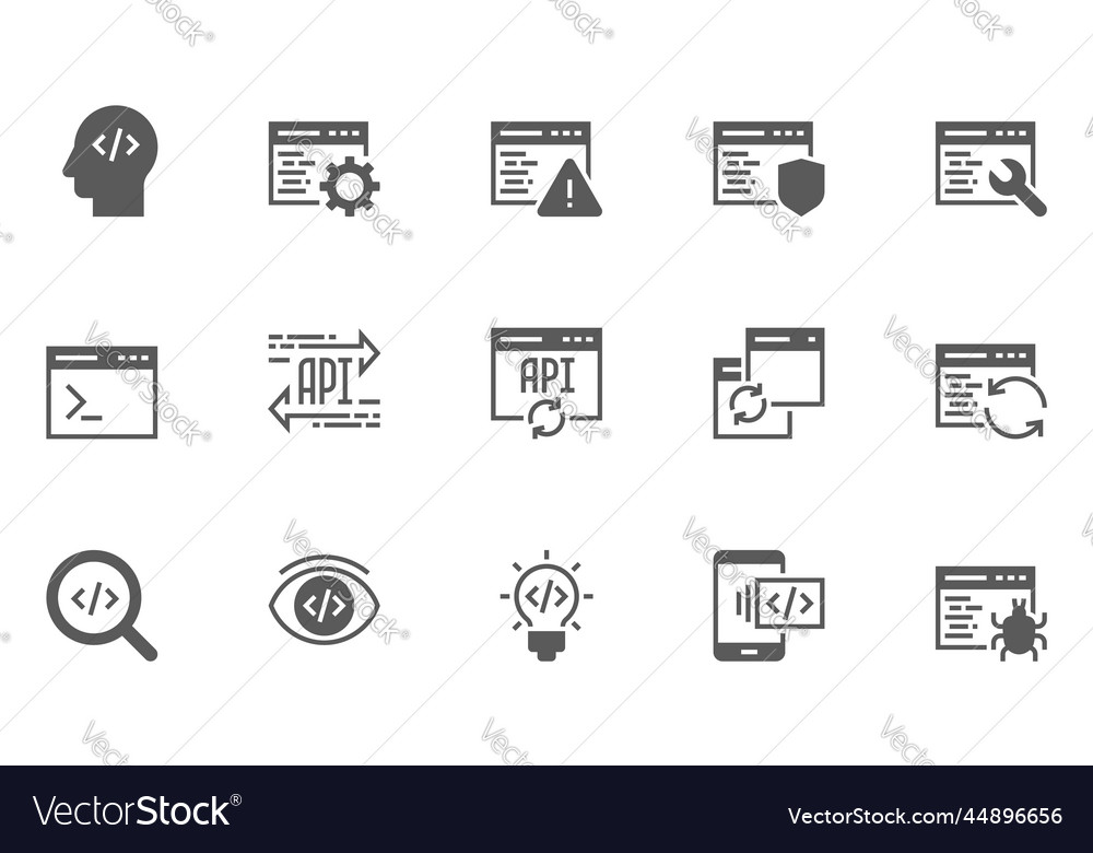 Software development icons Royalty Free Vector Image Software development icons Royalty Free Vector Image