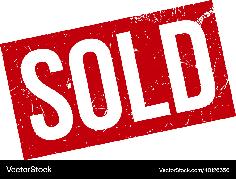 Sold rubber stamp red rubber grunge stamp Vector Image