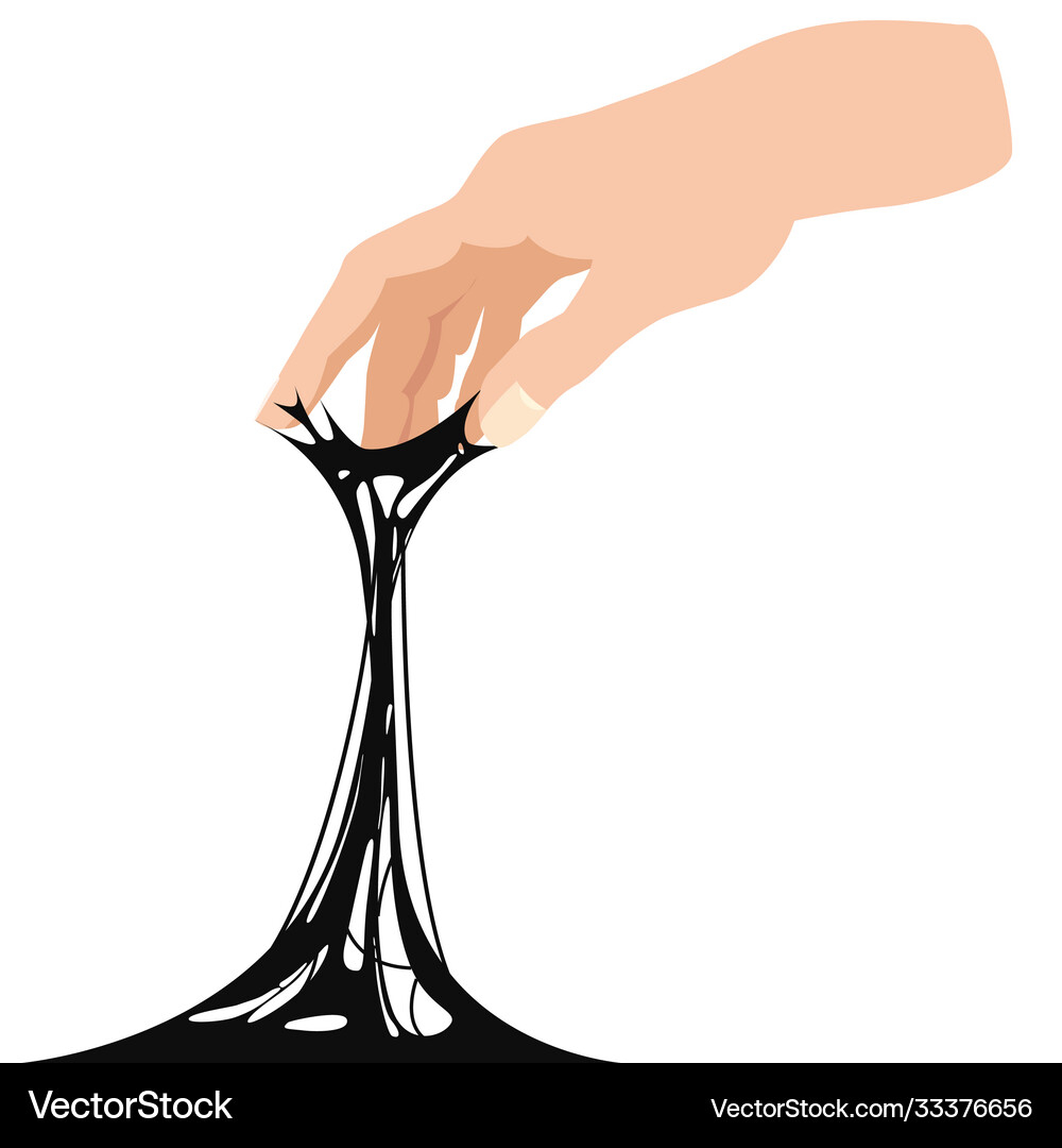 Sticky slime reaching for stuck hand Royalty Free Vector