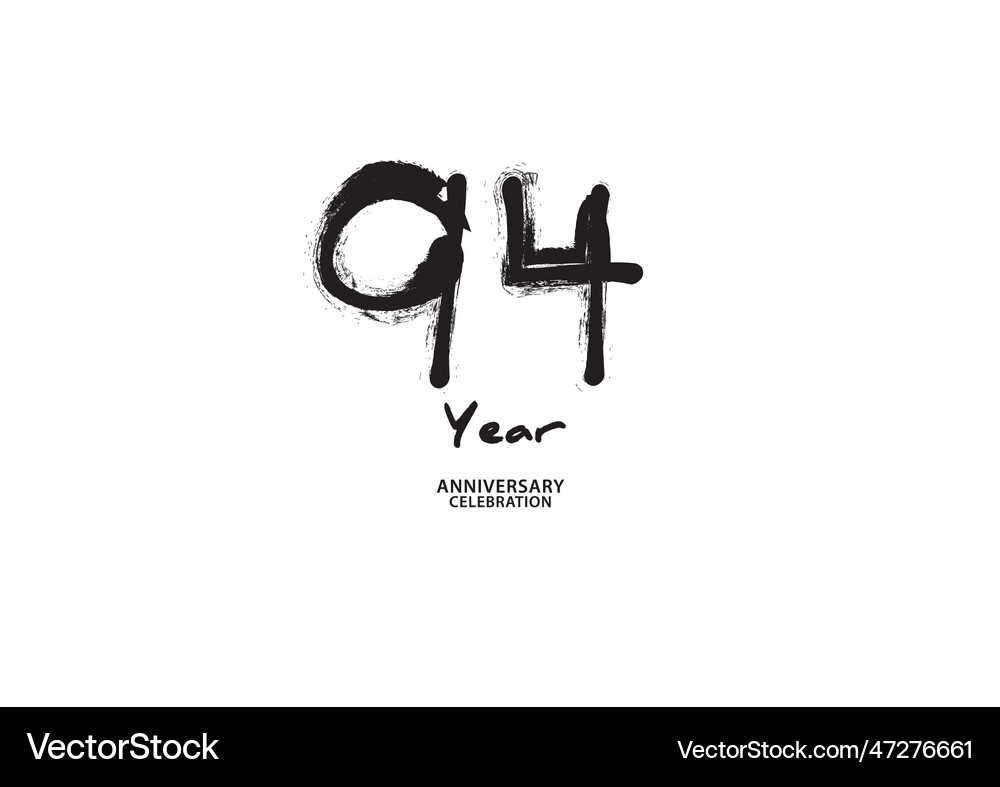 94 year anniversary celebration logotype on white Vector Image