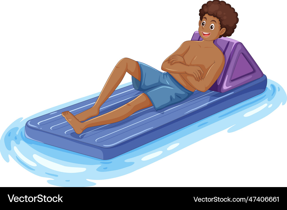 African American Puberty Boy Relaxing Royalty Free Vector