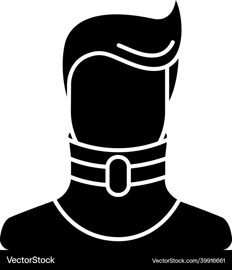 Cervical fracture black glyph icon broken neck Vector Image