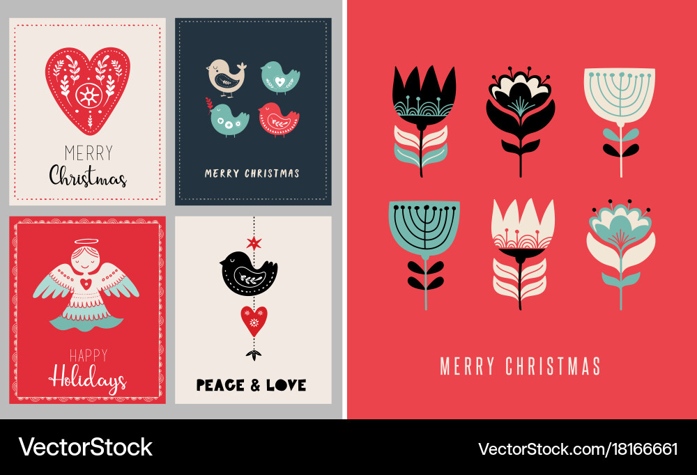 Christmas holidays greeting cards Royalty Free Vector Image