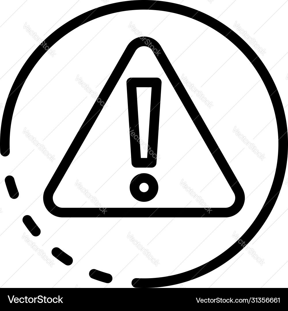 Danger exclamation sign icon outline style Vector Image
