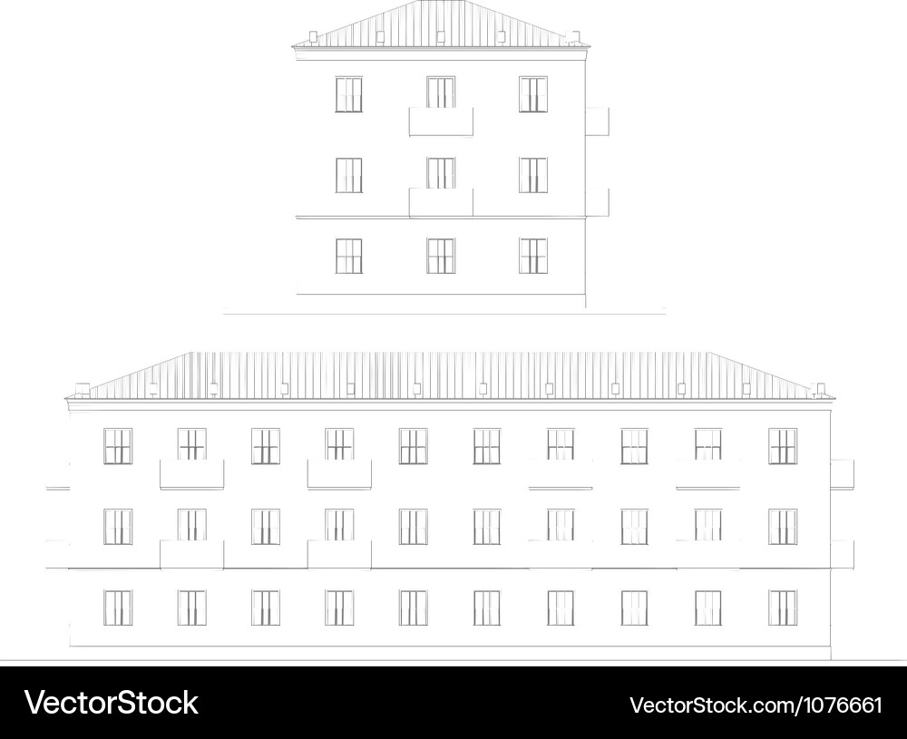 Facade of the building Royalty Free Vector Image
