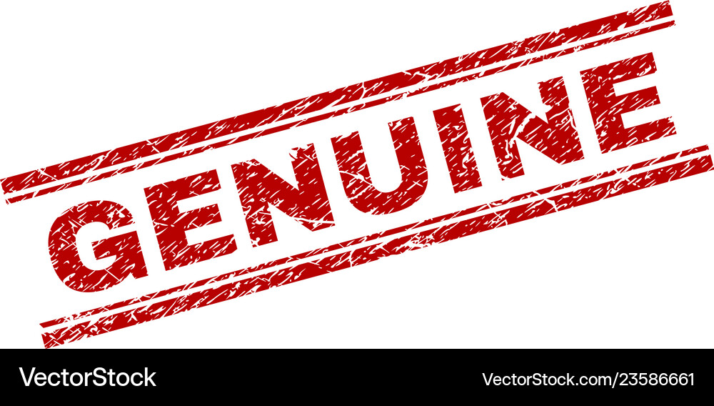 Grunge textured genuine stamp seal Royalty Free Vector Image