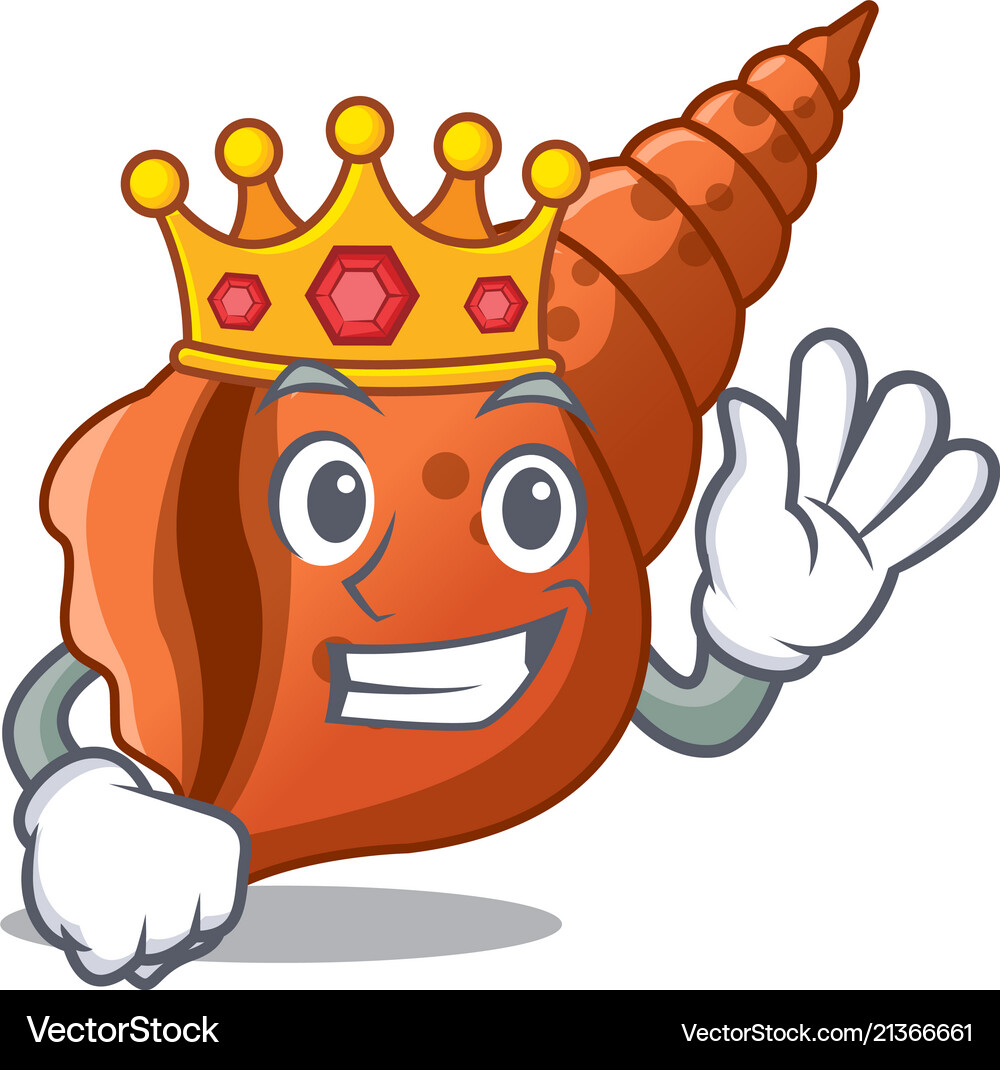 King long shell mascot cartoon Royalty Free Vector Image