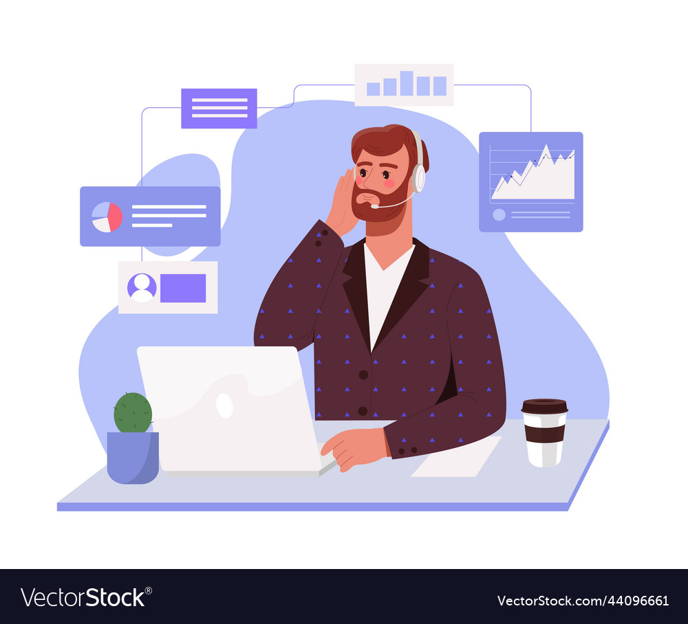 Operator at work Royalty Free Vector Image - VectorStock