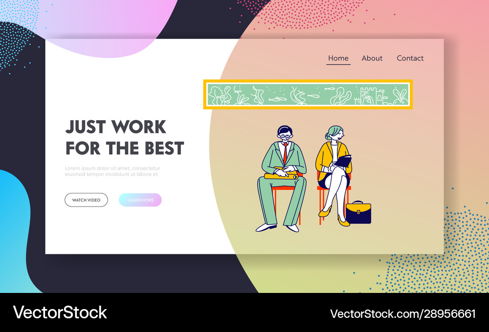 Recruitment job interview website landing page Vector Image