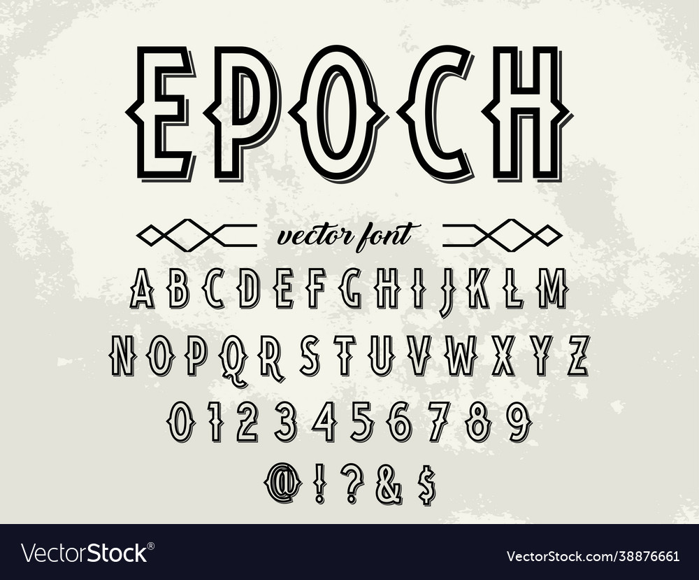 Typeface fontalphabettypefacescriptshadow Vector Image