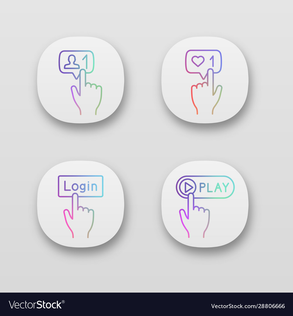 Click app icons set Royalty Free Vector Image - VectorStock