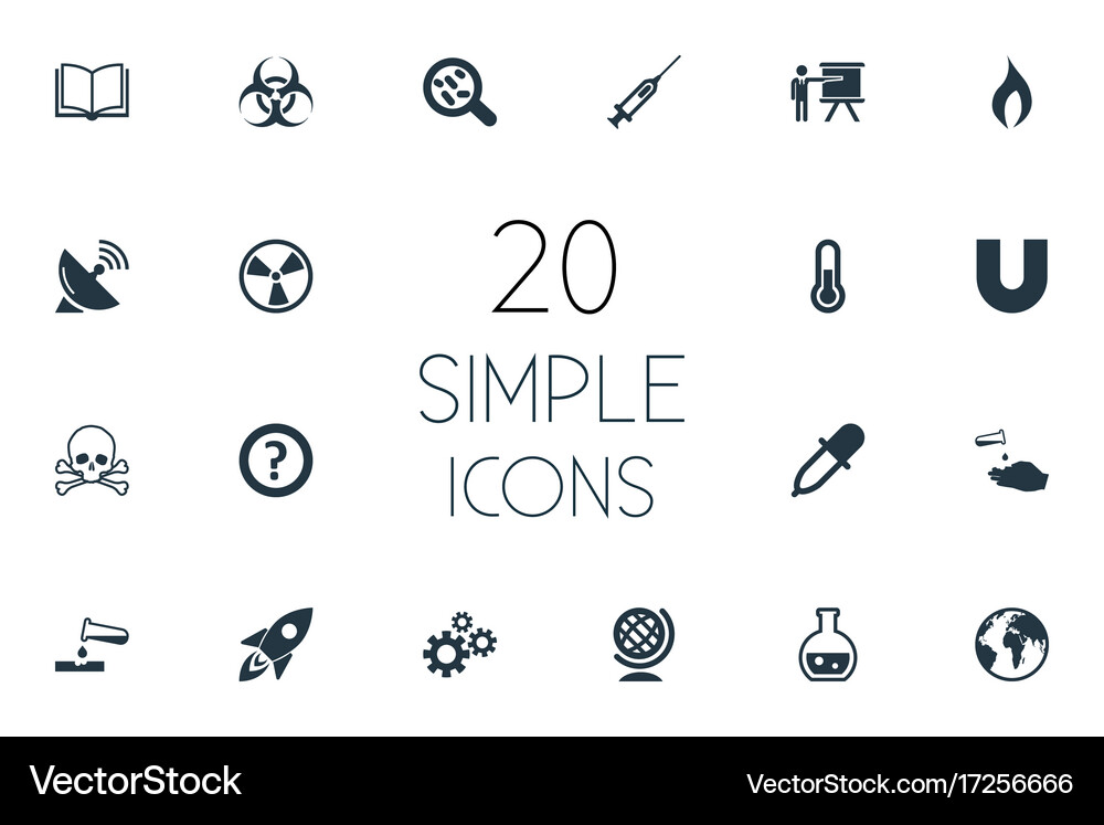 Set of simple science icons Royalty Free Vector Image