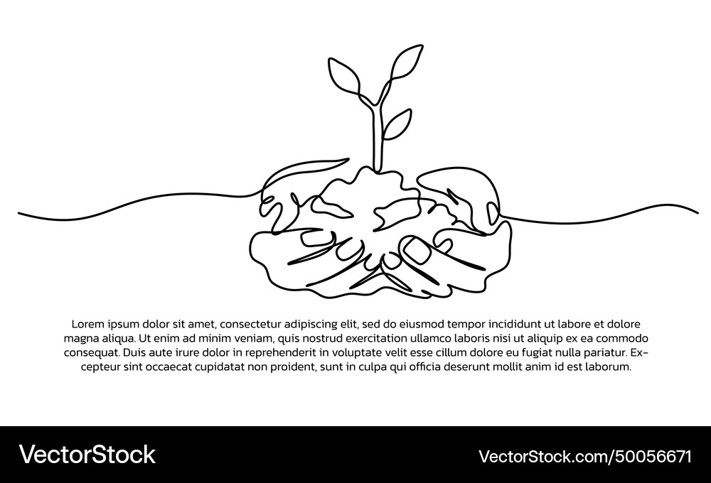 Continuous line design of concern for the earth Vector Image