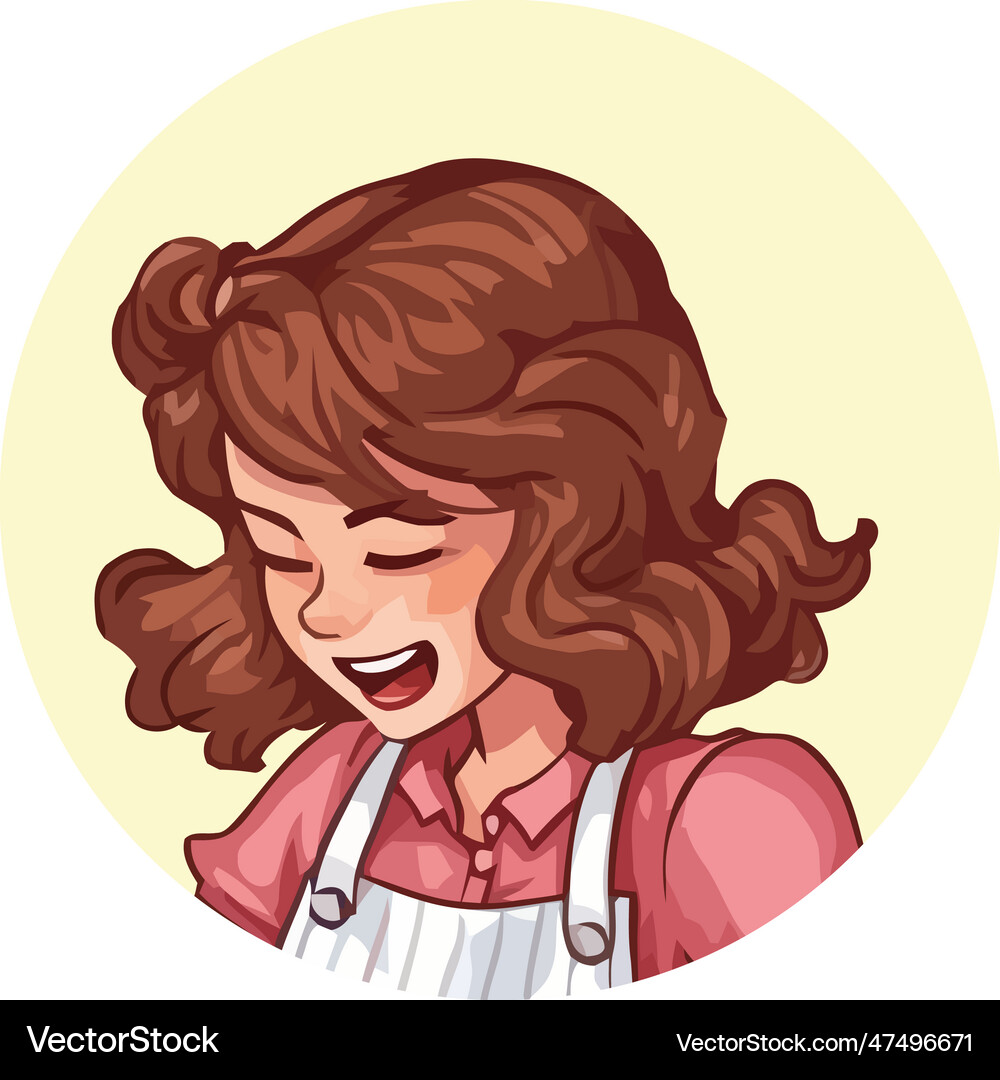 Cute cartoon chef smiling while cooking food Vector Image