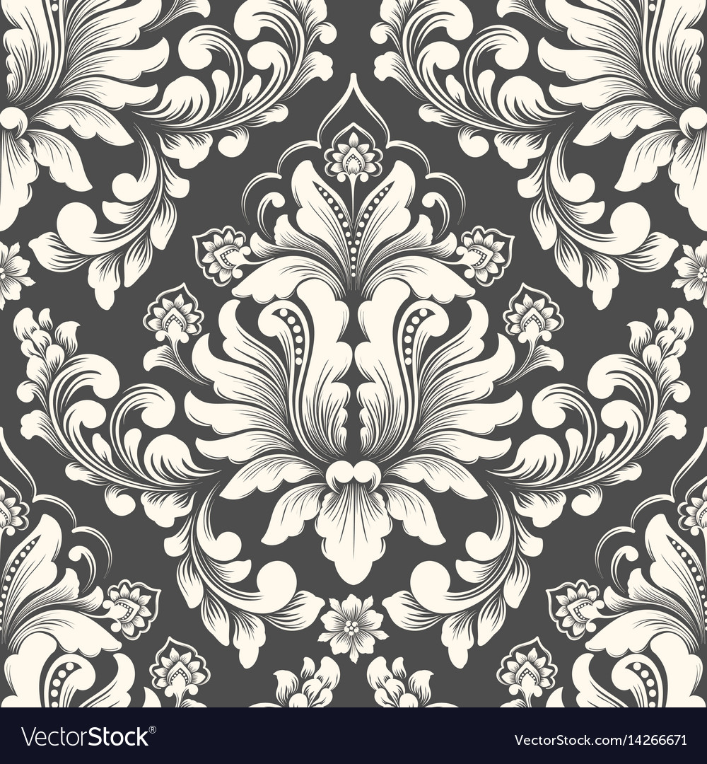 Damask seamless pattern element classical luxury Vector Image