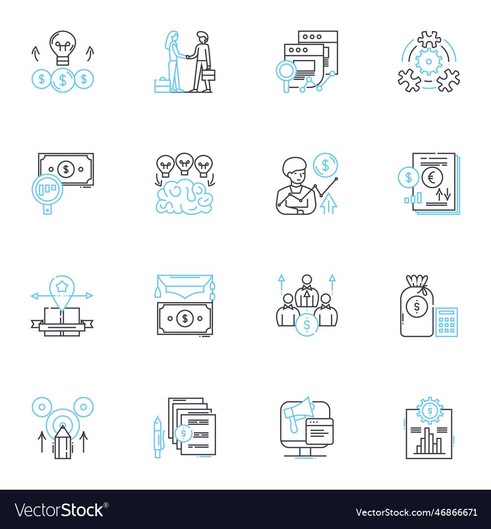 Decision-making linear icons set analysis Vector Image Decision-making linear icons set analysis Vector Image