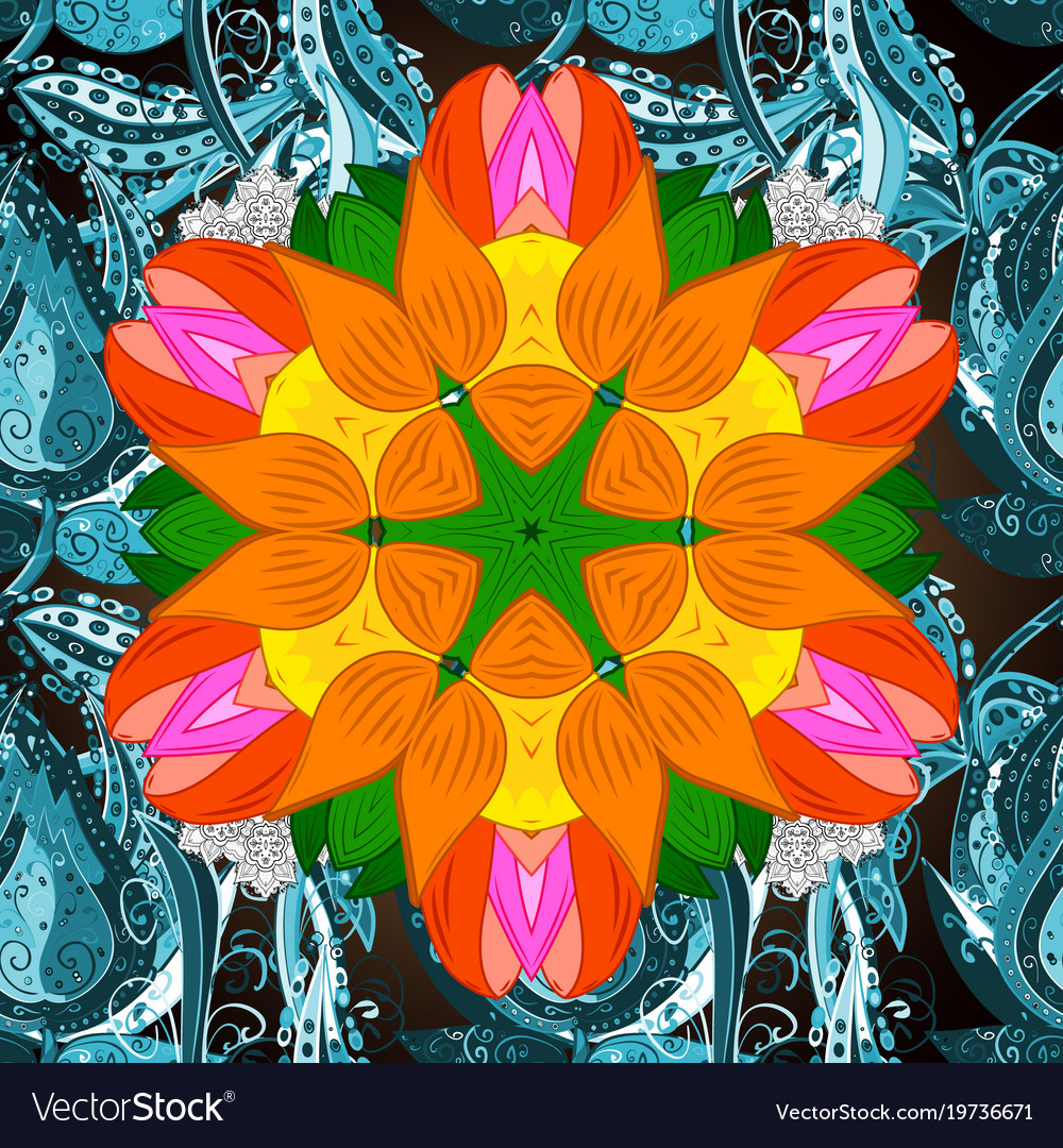 Flat flower elements design colour spring theme Vector Image