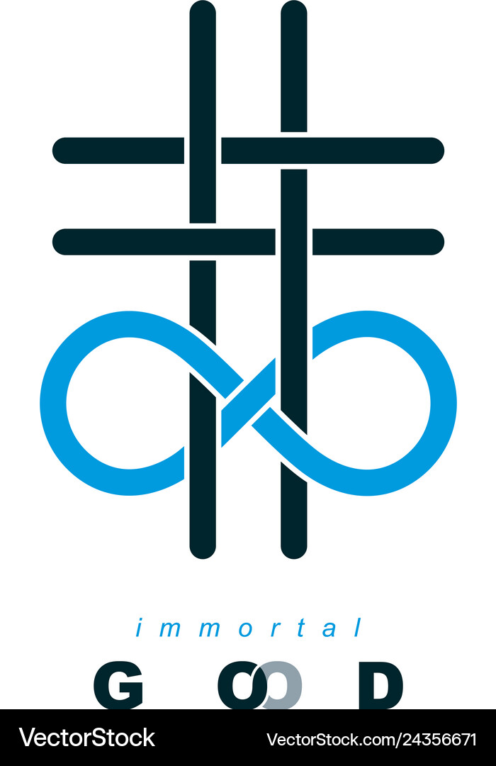 Immortal god conceptual symbol combined Royalty Free Vector