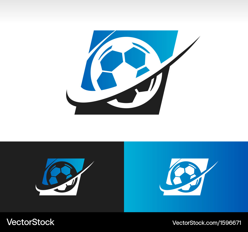 Swoosh soccer ball logo icon Royalty Free Vector Image