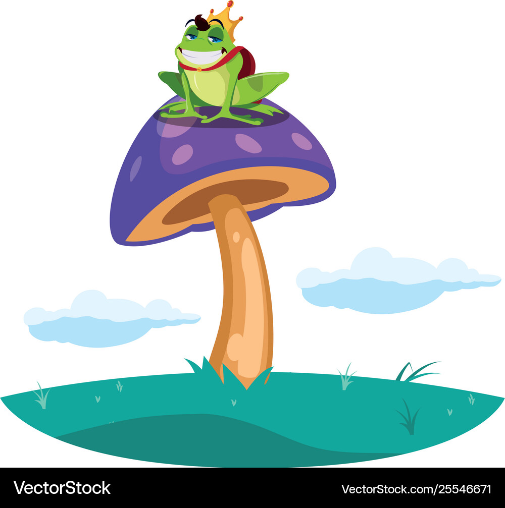 Toad prince in garden fairytale character Vector Image