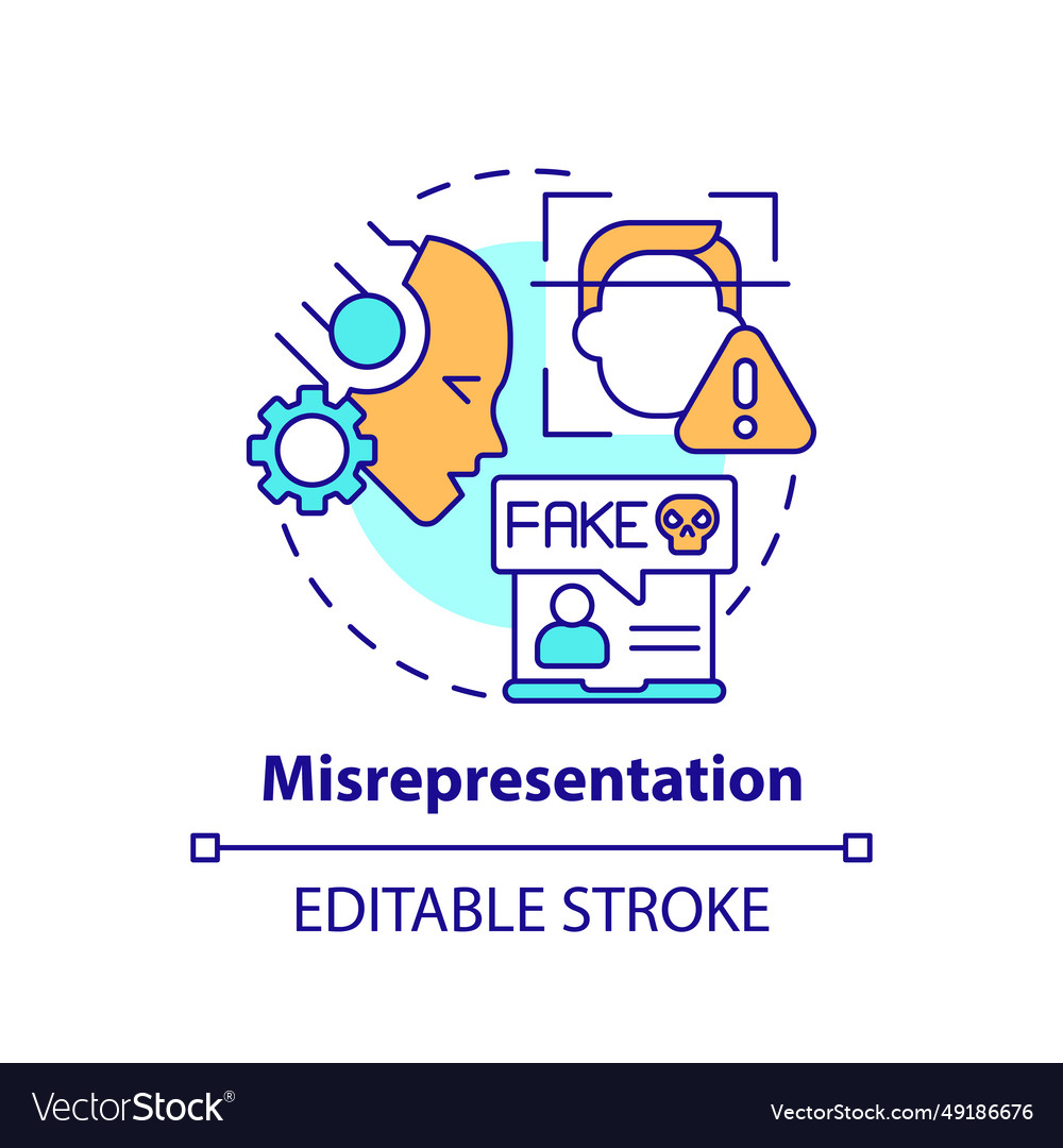 2d thin linear icon misrepresentation concept Vector Image