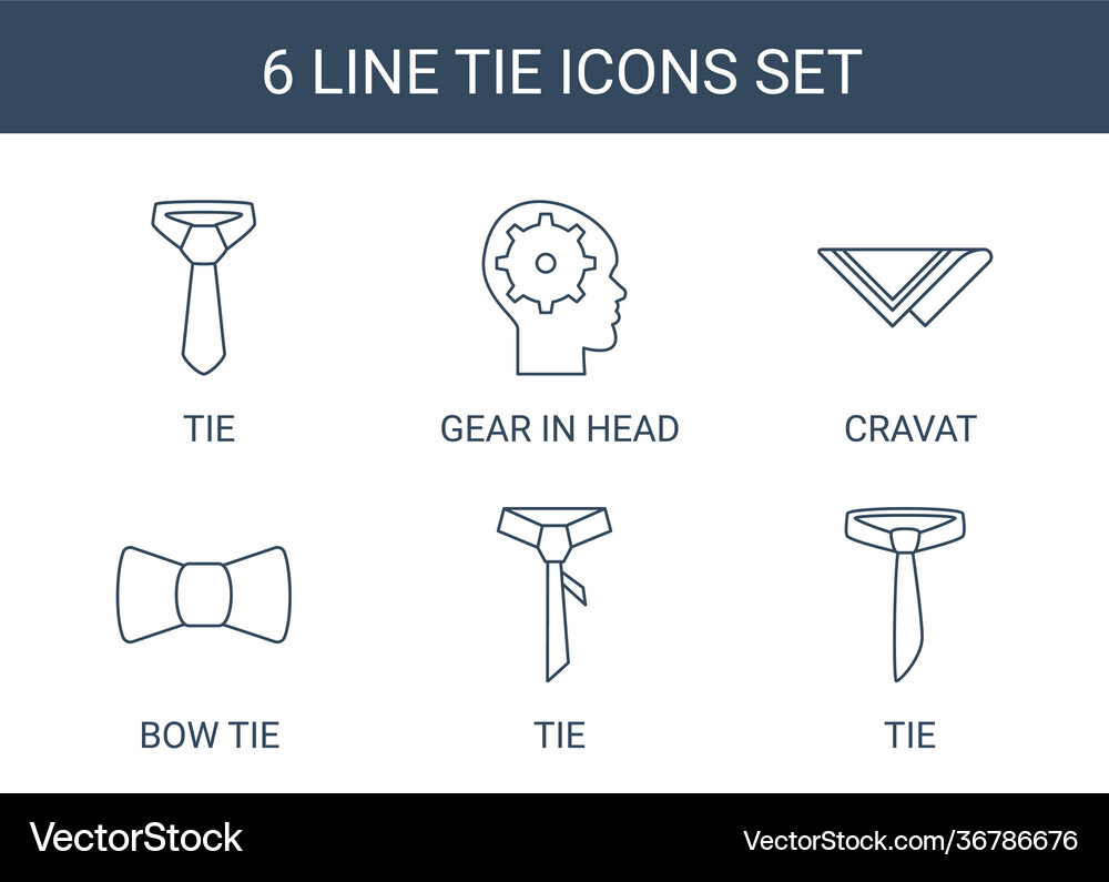 6 tie icons Royalty Free Vector Image - VectorStock