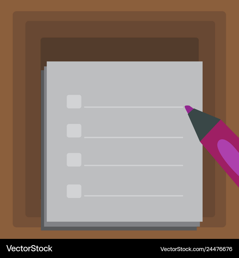 Blank checklist sheet piling with tick box Vector Image