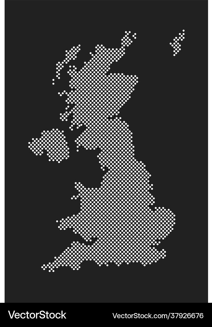 Creative united kingdom country map made dots Vector Image