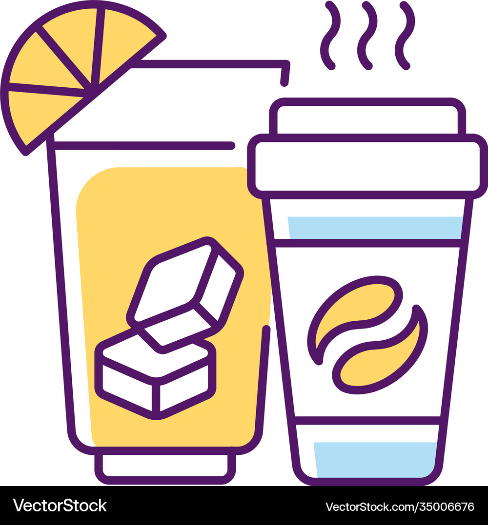 Drinks and beverages rgb color icon Royalty Free Vector
