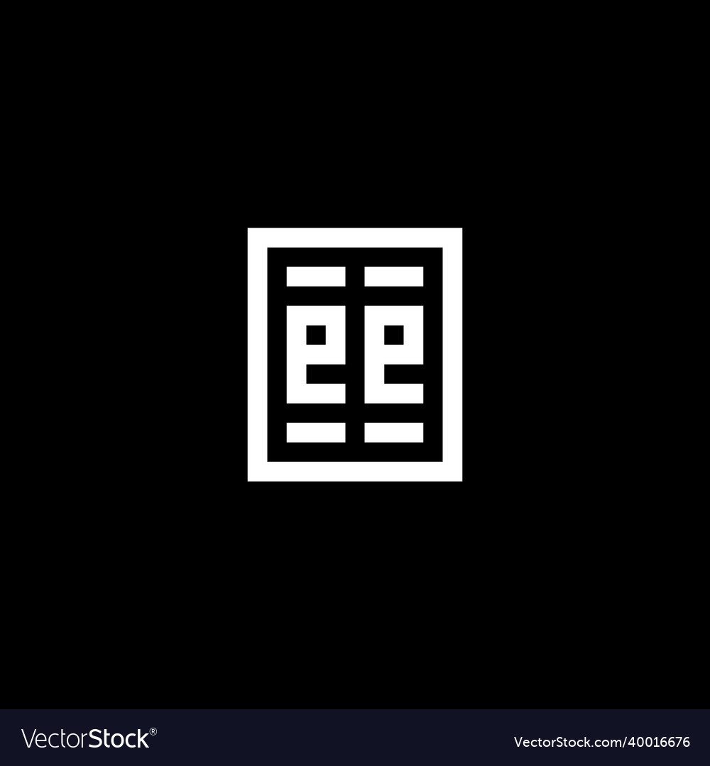 Ee initial logo with square rectangular shape Vector Image