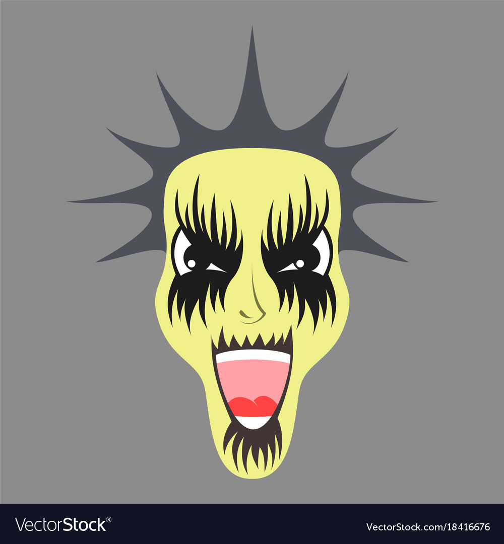 Flat icon on theme evil face Royalty Free Vector Image
