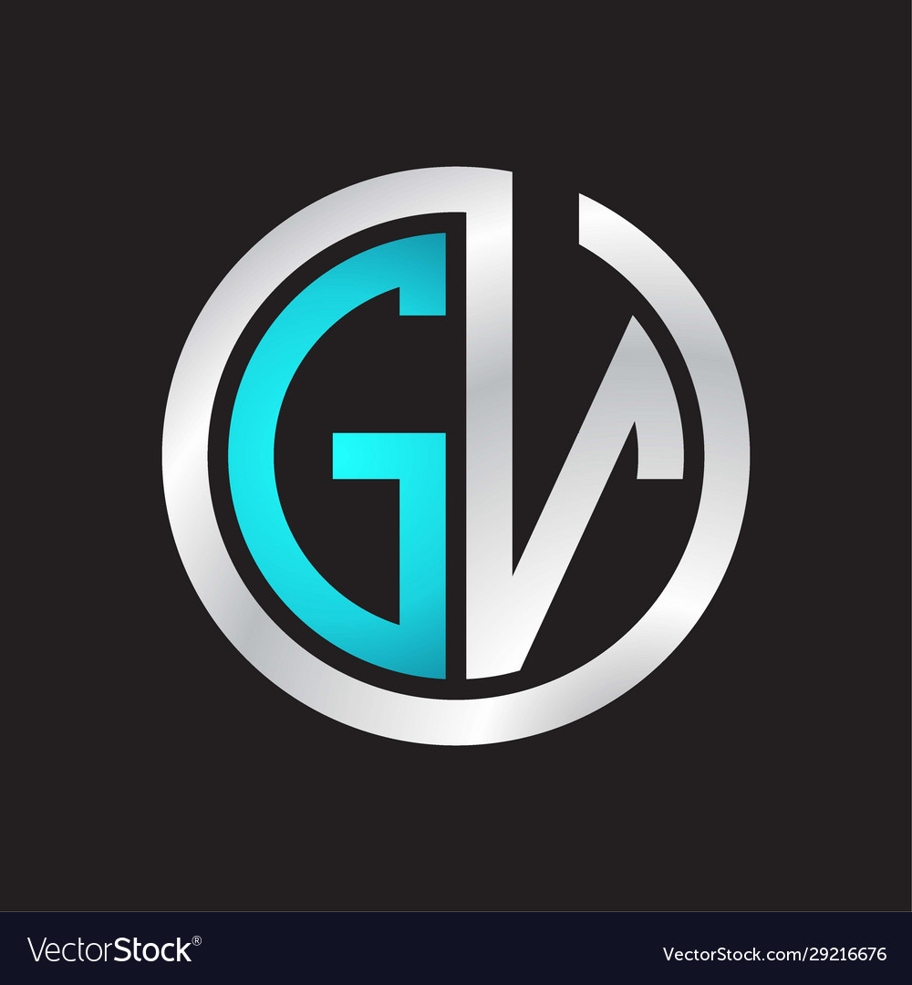 Gv initial logo linked circle monogram Royalty Free Vector