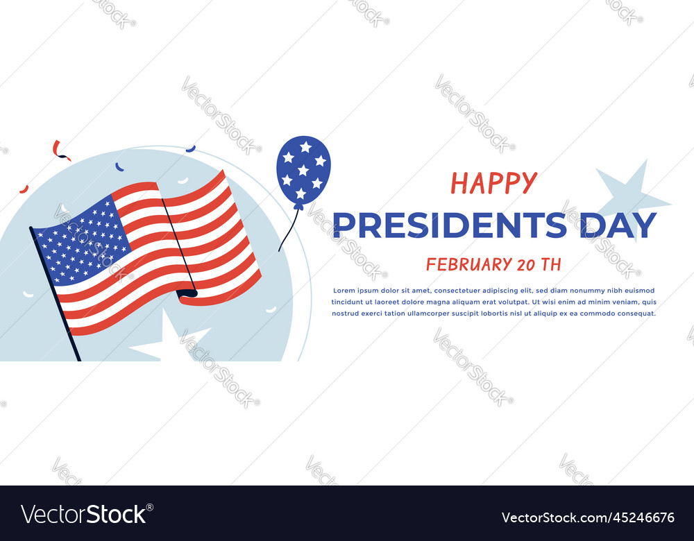 Happy presidents day horizontal banner template Vector Image