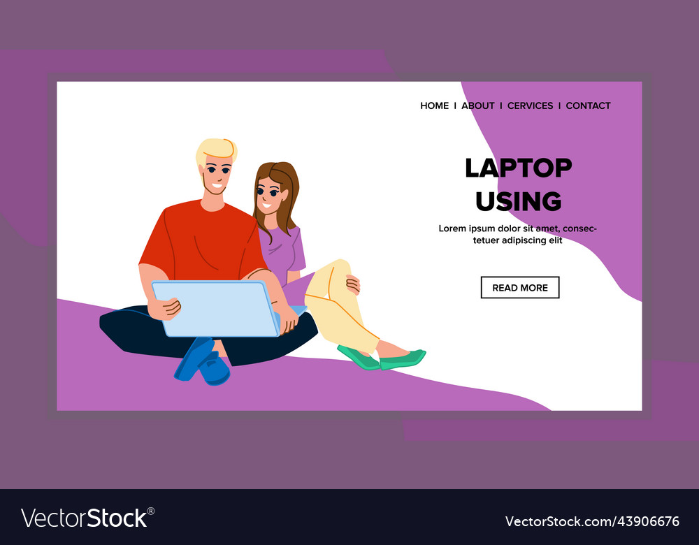 Laptop using Royalty Free Vector Image - VectorStock