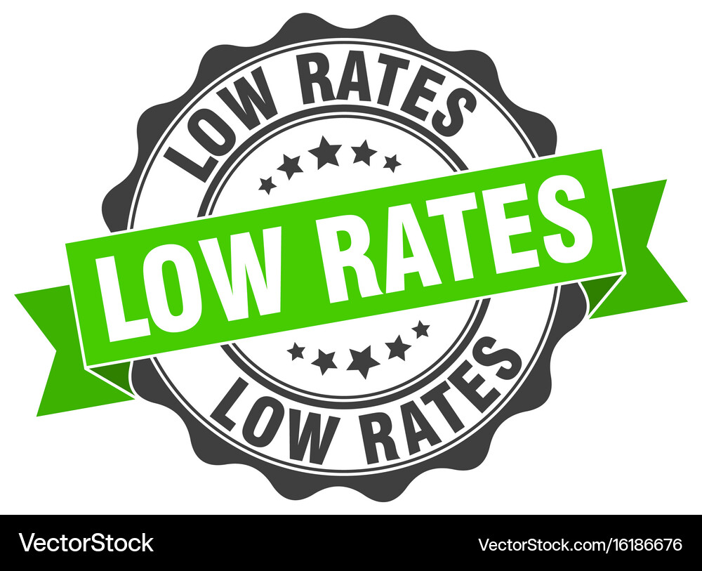 Low rates stamp sign seal Royalty Free Vector Image