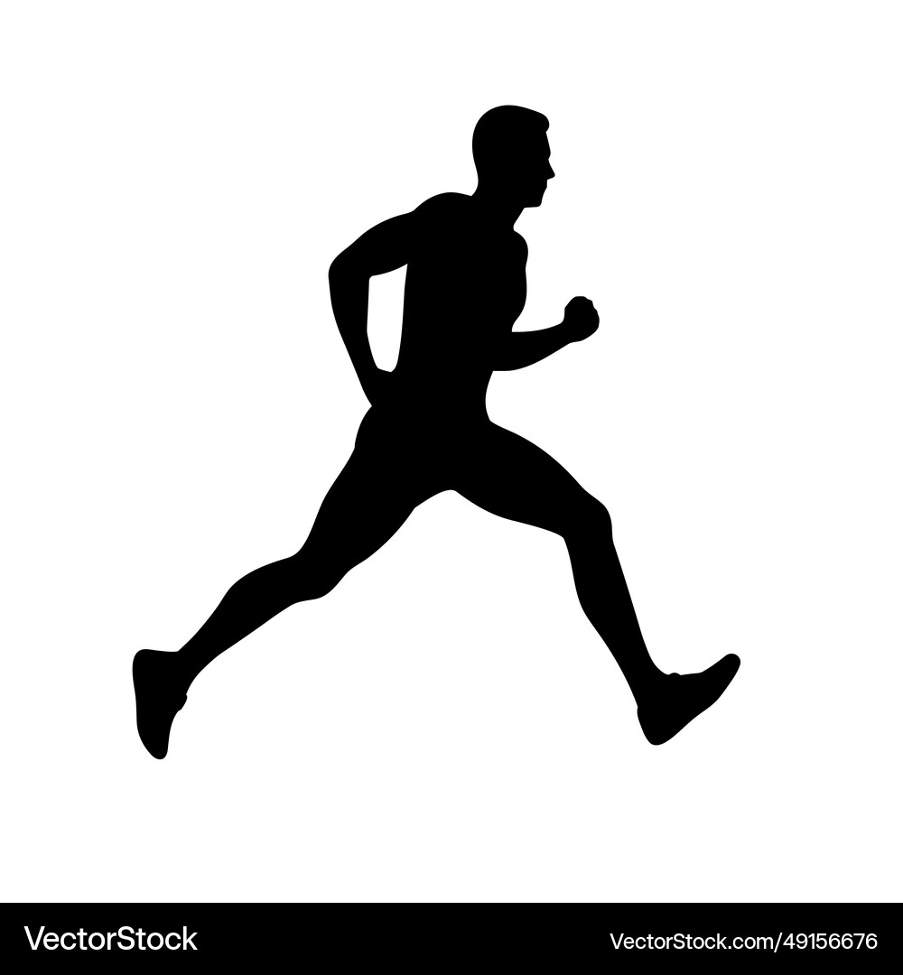 Man runner black icon on white background male Vector Image