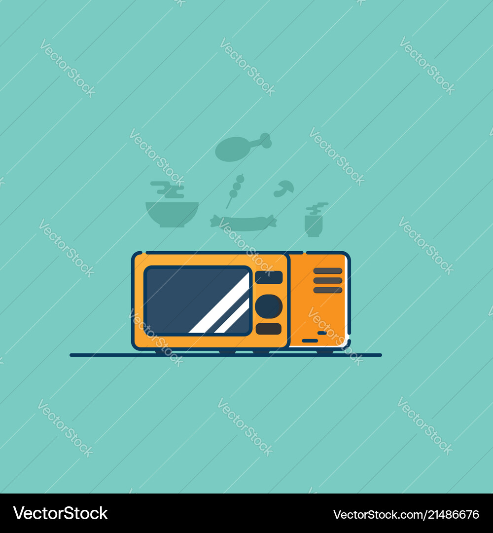 Microwave flat design Royalty Free Vector Image