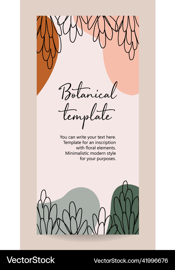 Minimalist invitation card template design floral Vector Image