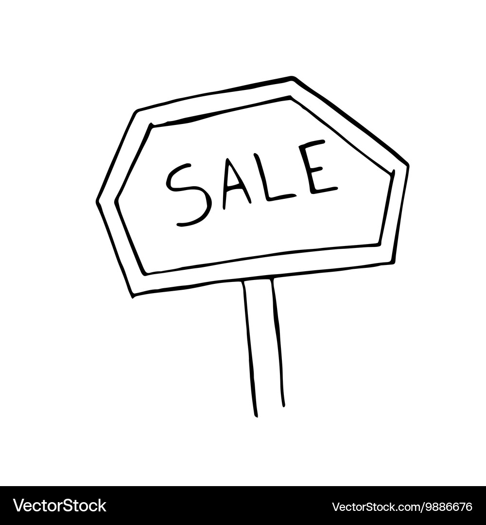 Sale sign doodle a hand drawn Royalty Free Vector Image