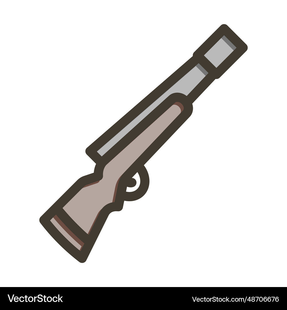 Shotgun thick line filled colors icon Royalty Free Vector