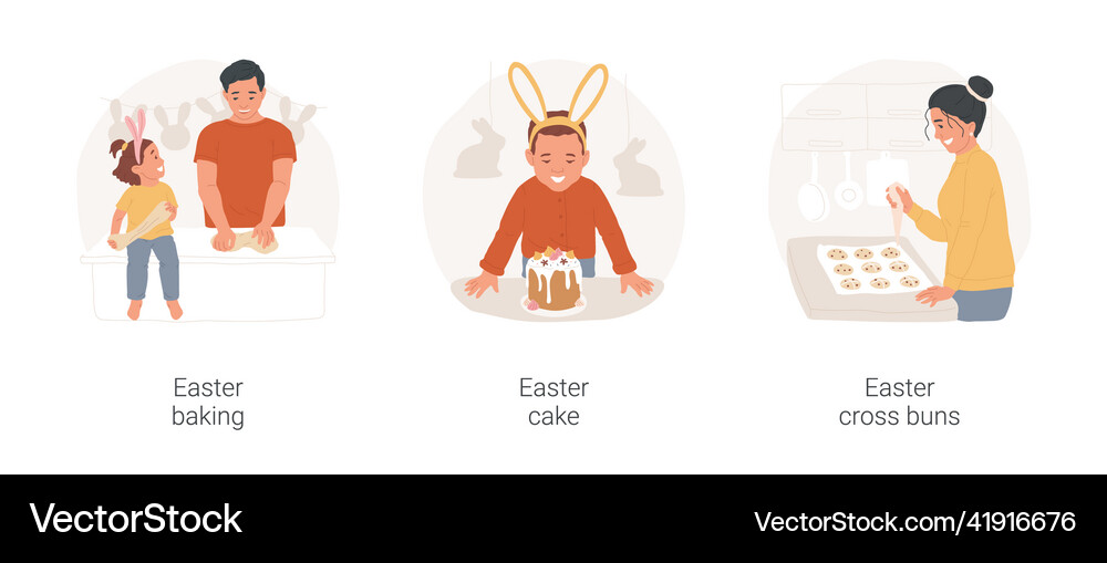 Traditional easter food isolated cartoon Vector Image