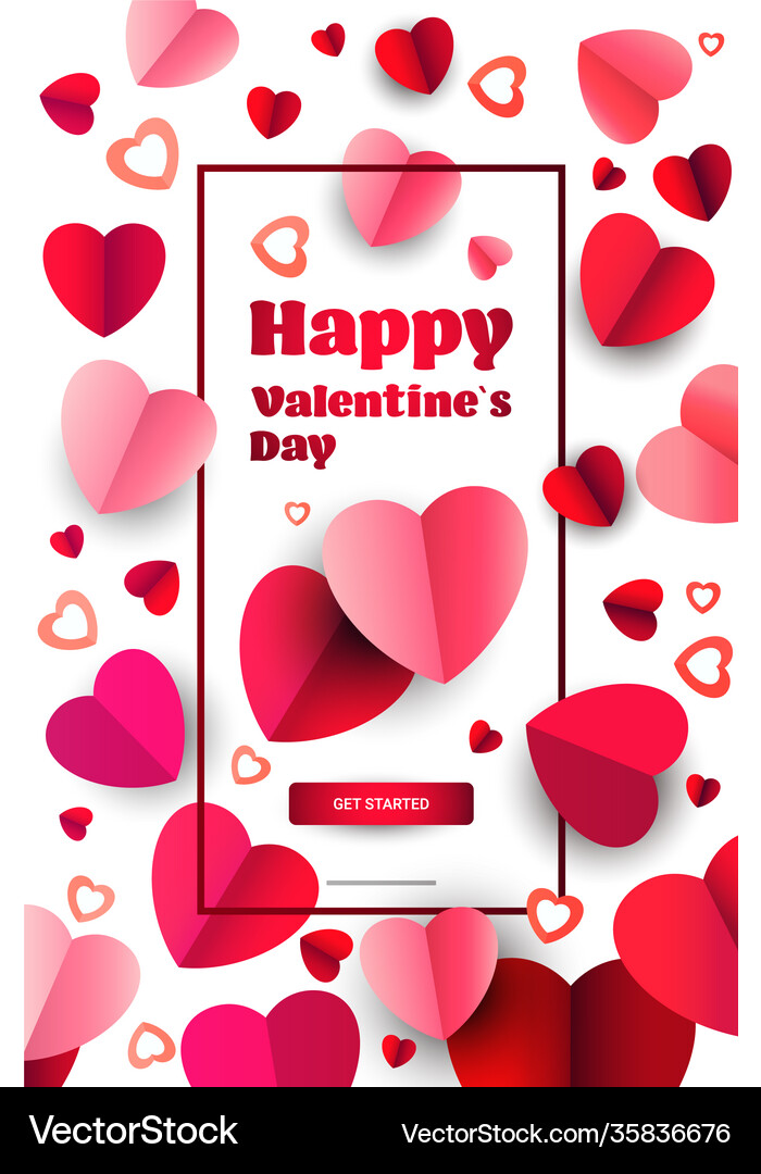 Valentines day celebration love banner flyer Vector Image