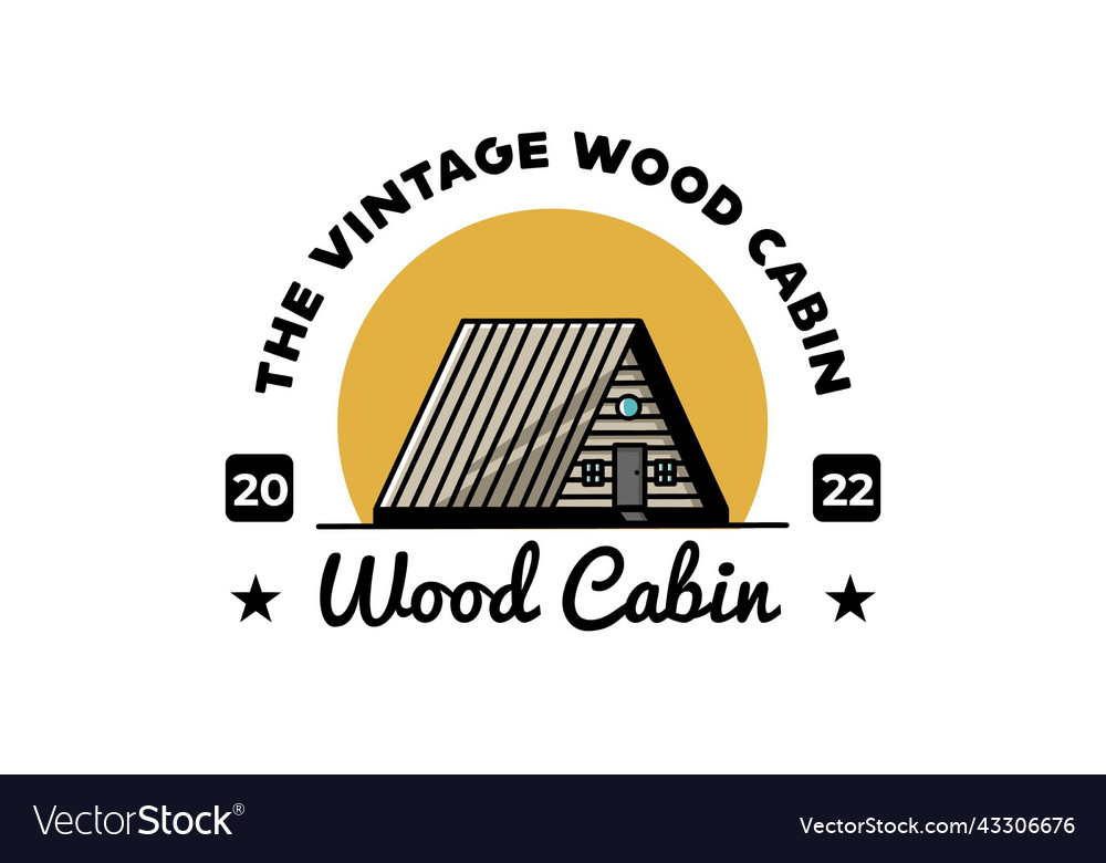 Vintage wood cabin design Royalty Free Vector Image