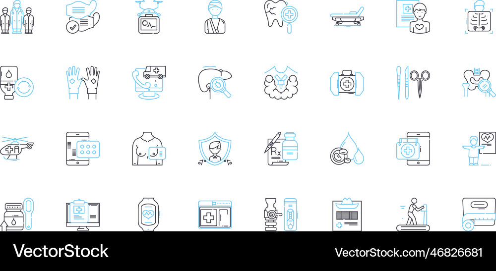Biotech linear icons set genomics bioreactors Vector Image