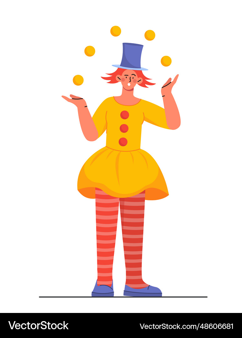 Clown in colorful clothes concept Royalty Free Vector Image