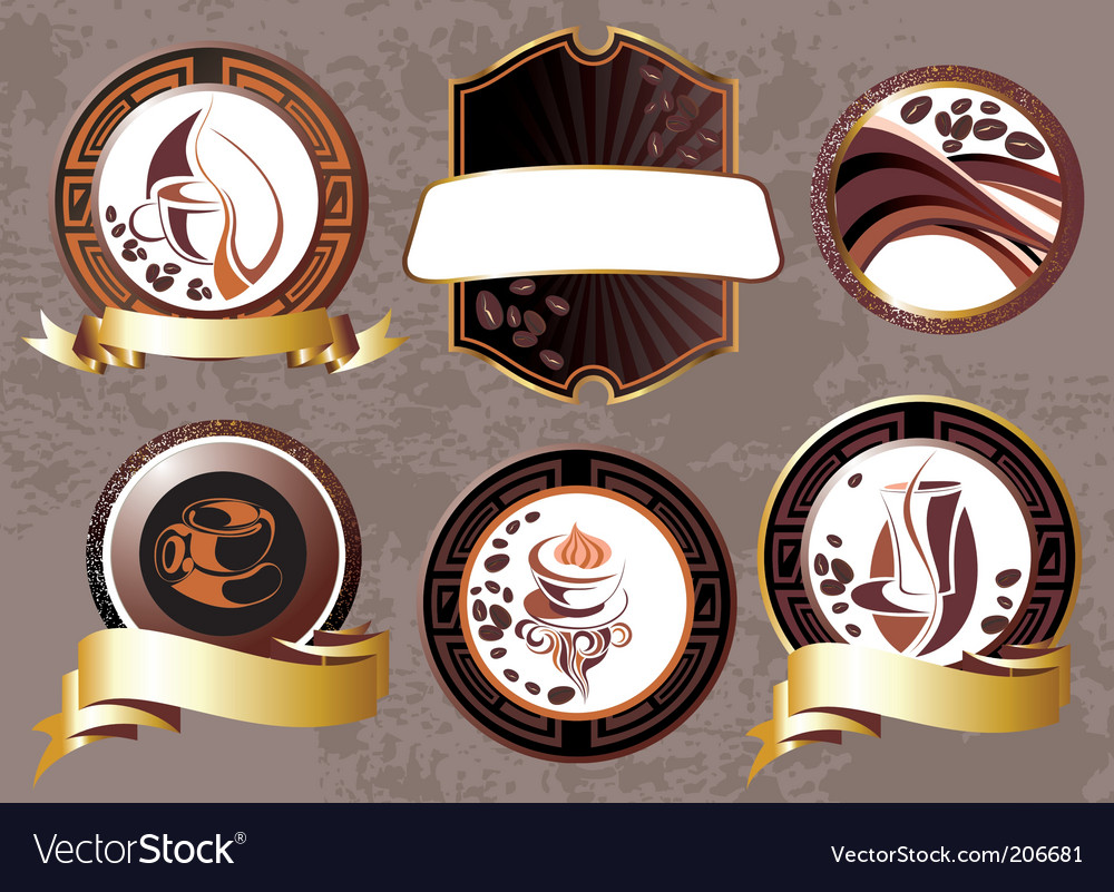 Coffee break design elements Royalty Free Vector Image
