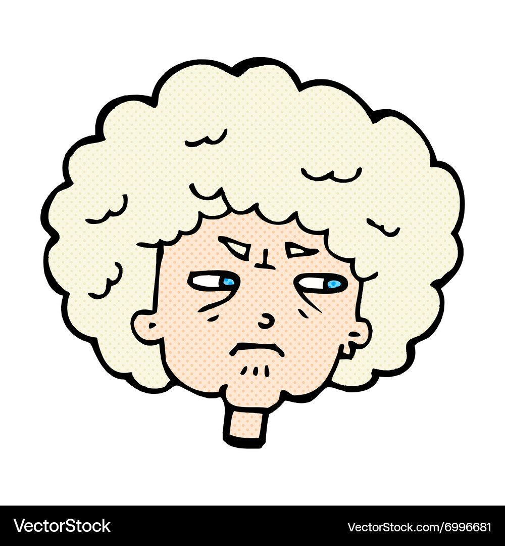 Comic cartoon bitter old woman Royalty Free Vector Image