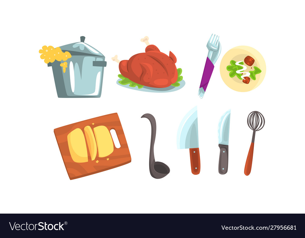 Cooking process set Royalty Free Vector Image - VectorStock