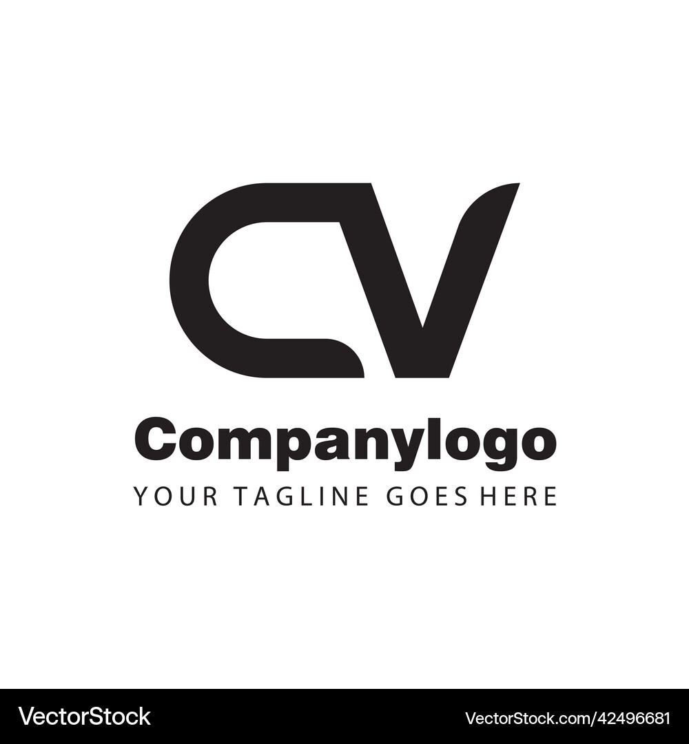 Creative letter cv geometric for logo company Vector Image