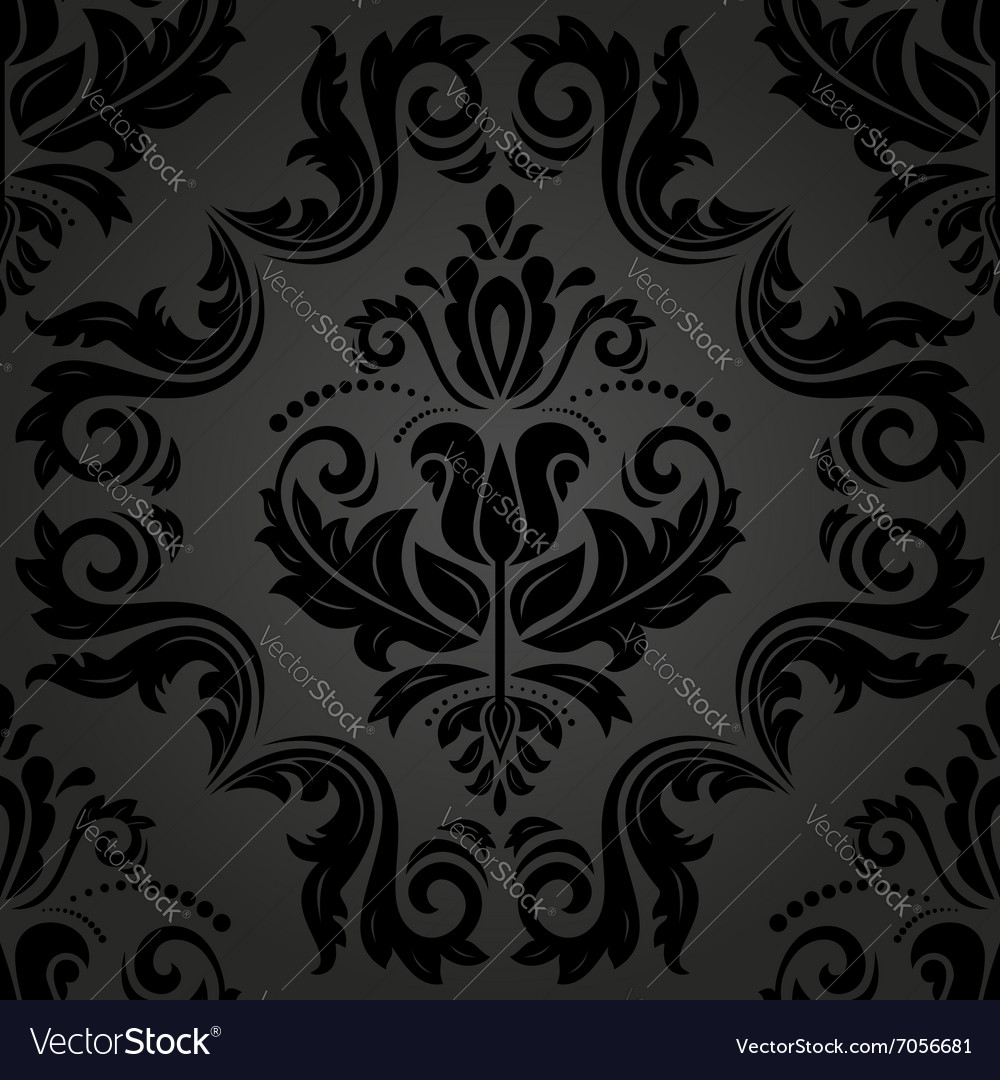 Damask seamless dark pattern Royalty Free Vector Image